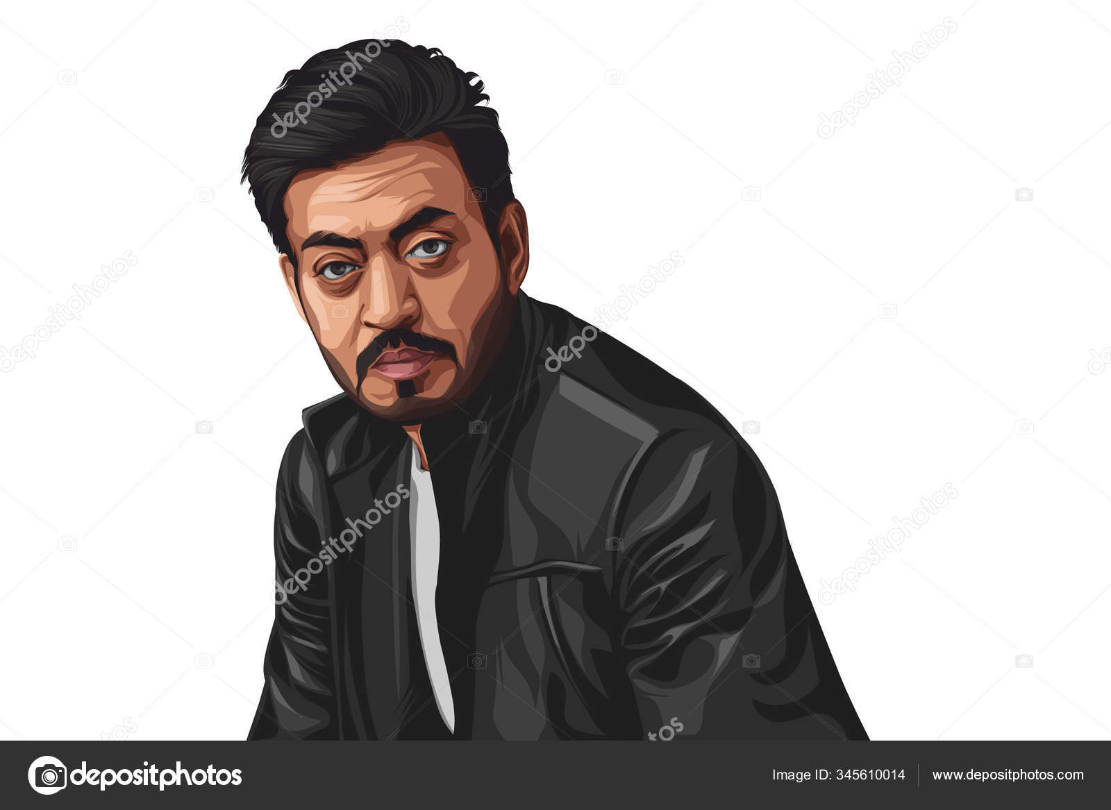 Dibujos Animados Vectoriales Ilustración Del Actor Irrfan Khan Aislado ...