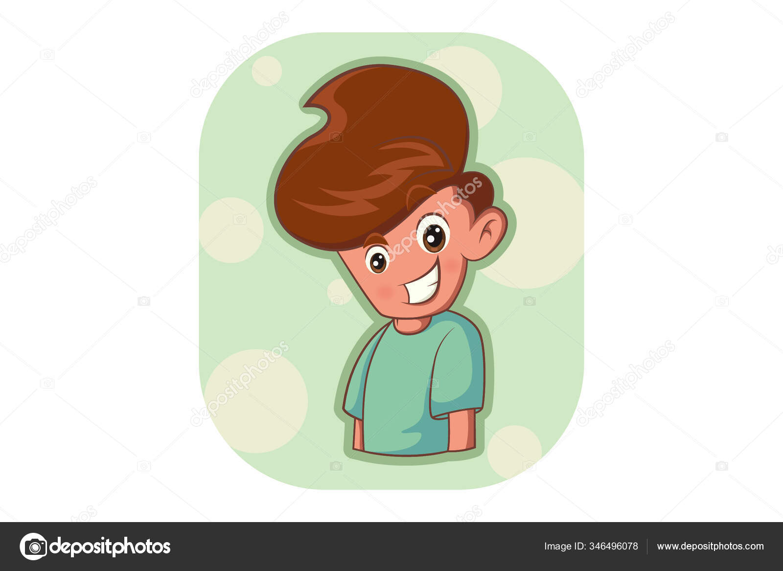 Vector Cartoon Illustration Confident Boy Isolated White Background 스톡 ...