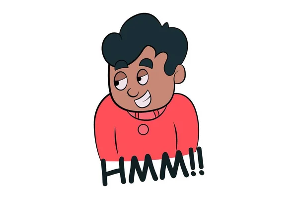 Vector Cartoon Illustration Boy Lettering Very Good Text Isolated White ...