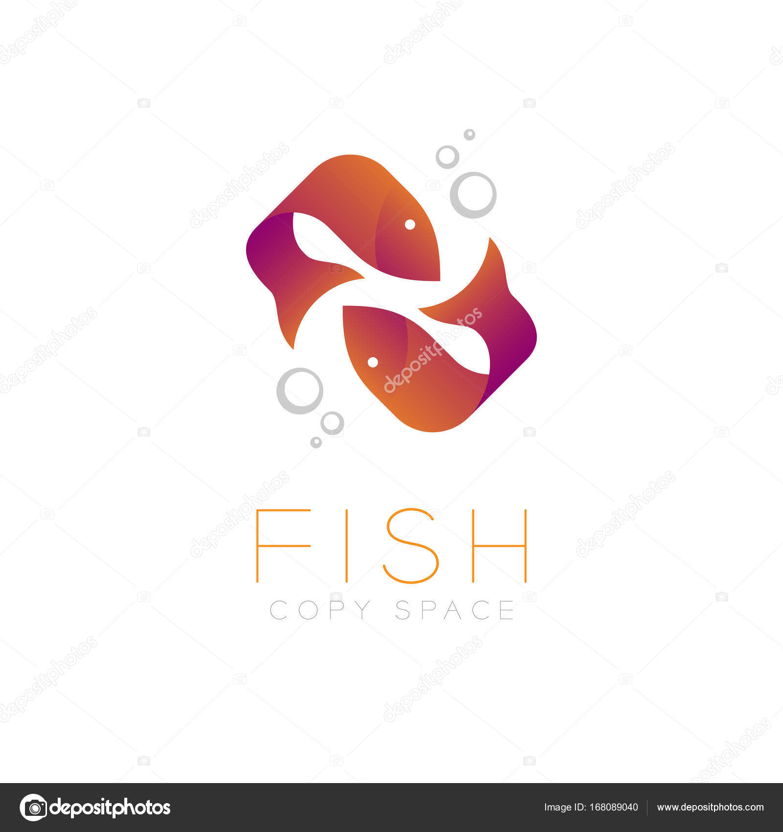 Image vectorielle Deux poissons ou Poissons icône symbole et bulle d ...