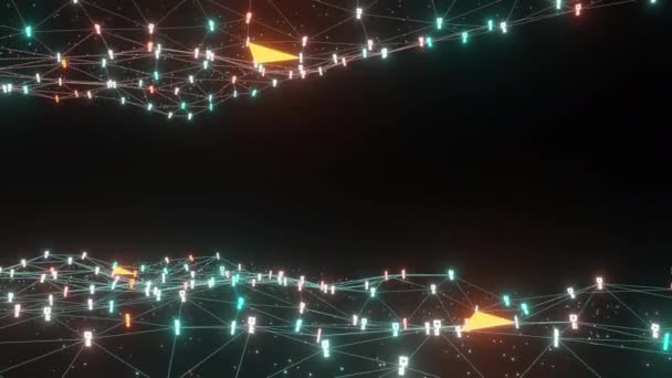 Abstract Line Lighting Frame Structure Pattern Wireframe Polygon Futuristic Bokeh — Stock Video ...