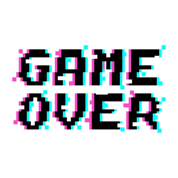 Game Over text in style of old 8-bit video games. Vibrant 3D Pixel ...