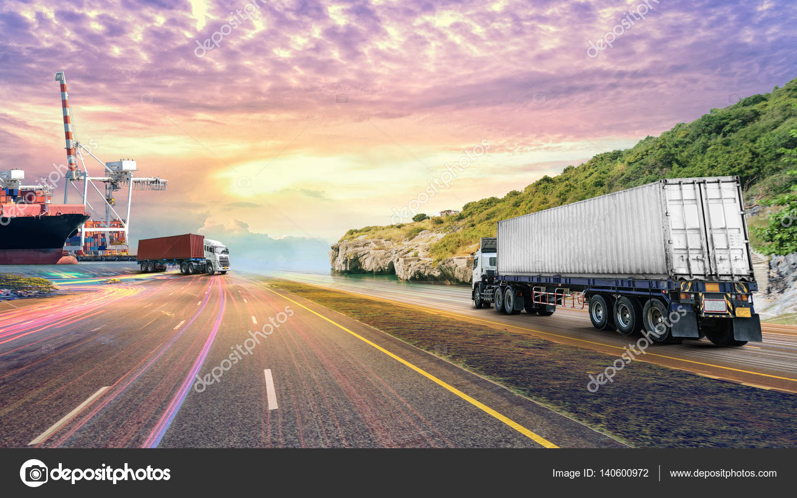 Logistics import export background and transport industry of Container ...