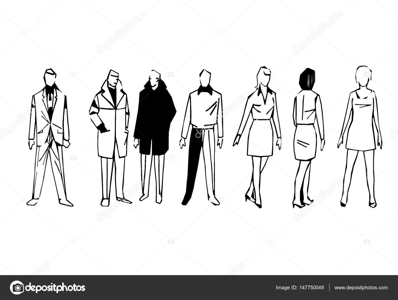 Stylized figures of men and women — Stock Photo © wwaawwaa #147750049