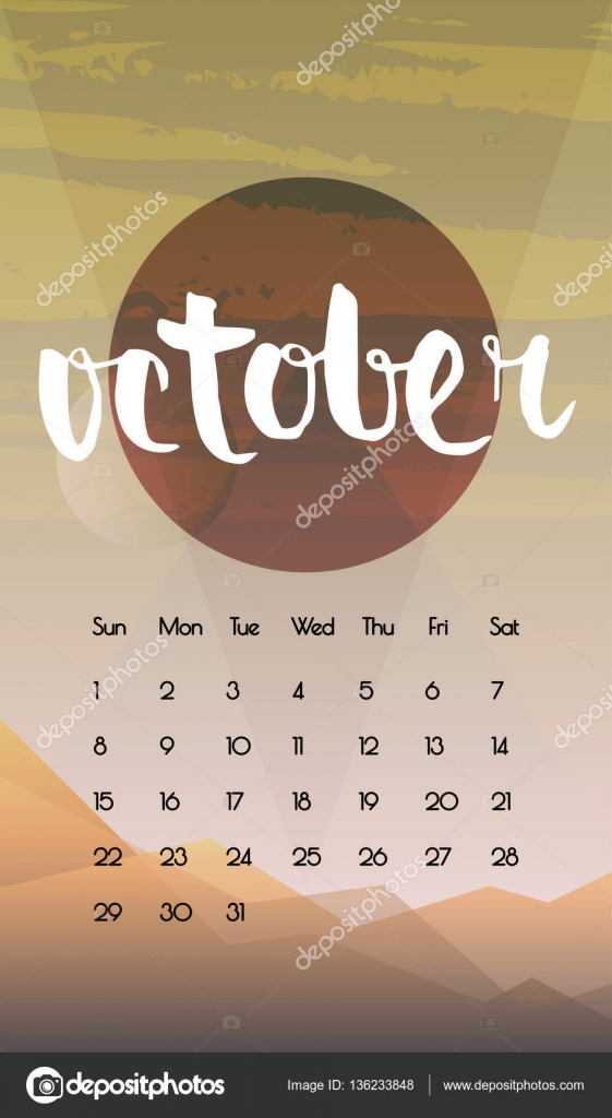 Calendar card of october Stock Vector by ©tekla.pototska.yahoo.com ...