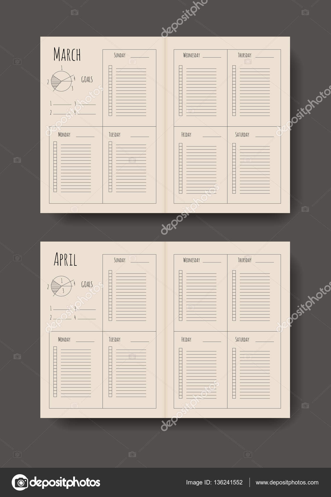 Brushed diary cards Stock Vector by ©tekla.pototska.yahoo.com 136241552