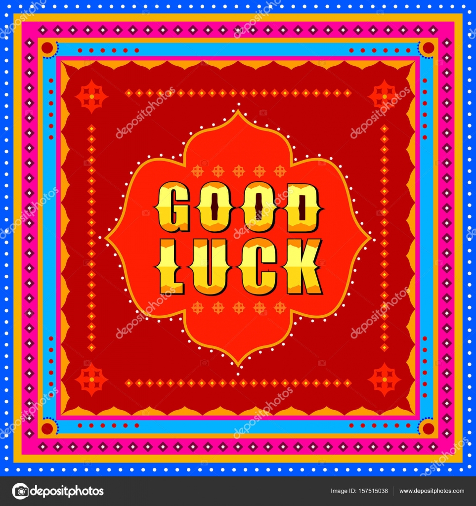 Good Luck background in Indian Truck Art style Stock Vector Image by ...