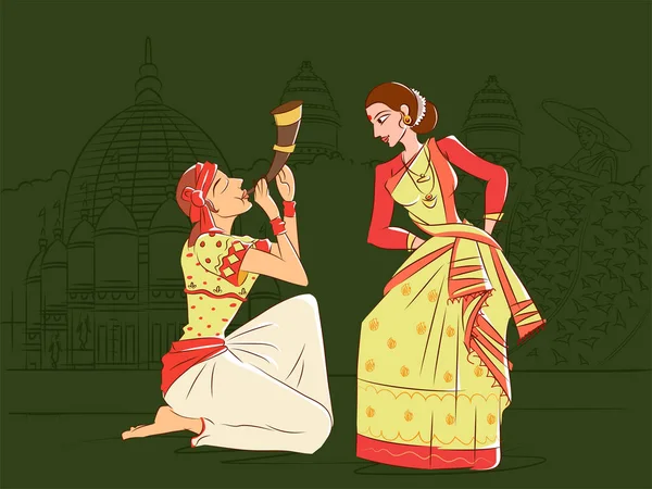 Bihu Dance Sketch