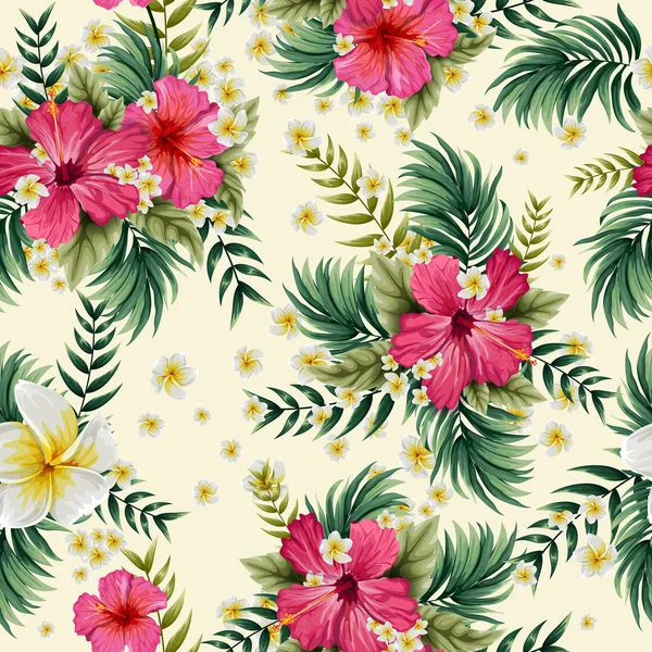 Watercolor Vector Tropical Floral Pattern Stock Vector Image By