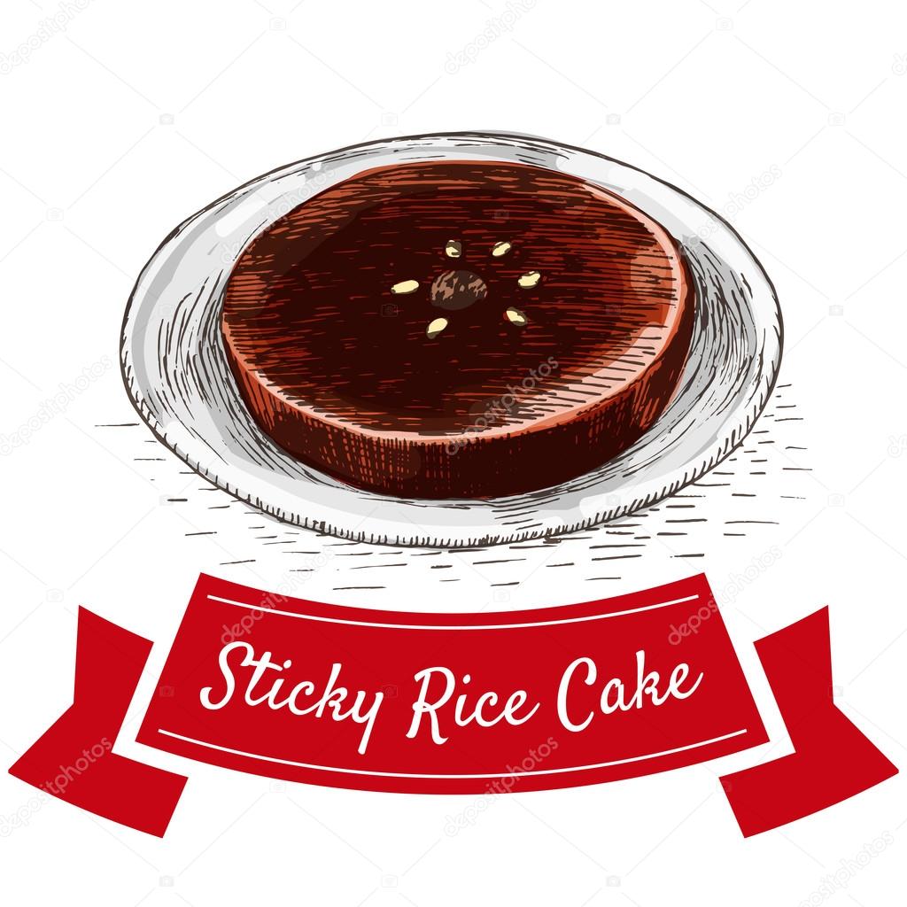 Sticky rice cake colorful illustration. Stock Vector by ©messer16 126813268