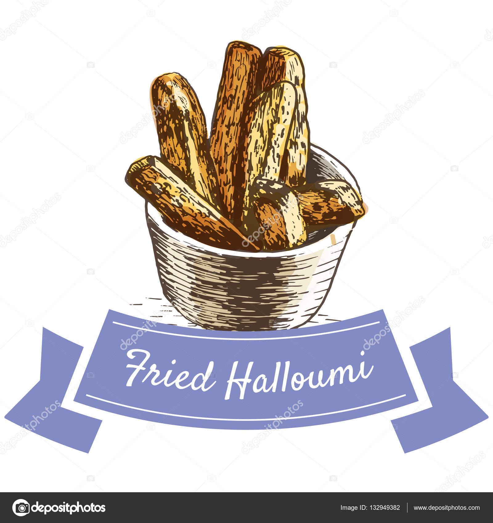 Fried Halloumi colorful illustration. Stock Vector Image by ©messer16 ...