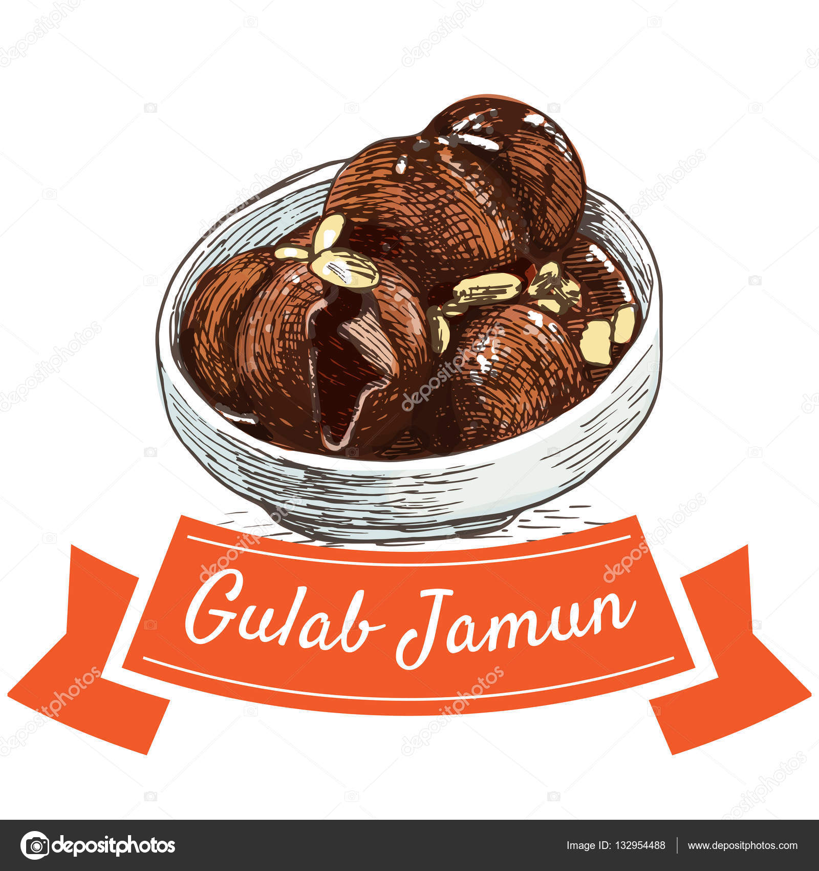 Gulab Jamun colorful illustration. Stock Vector Image by ©messer16 ...