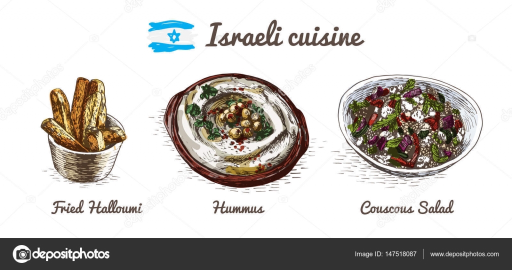Israeli menu colorful illustration. Stock Vector Image by ©messer16 ...