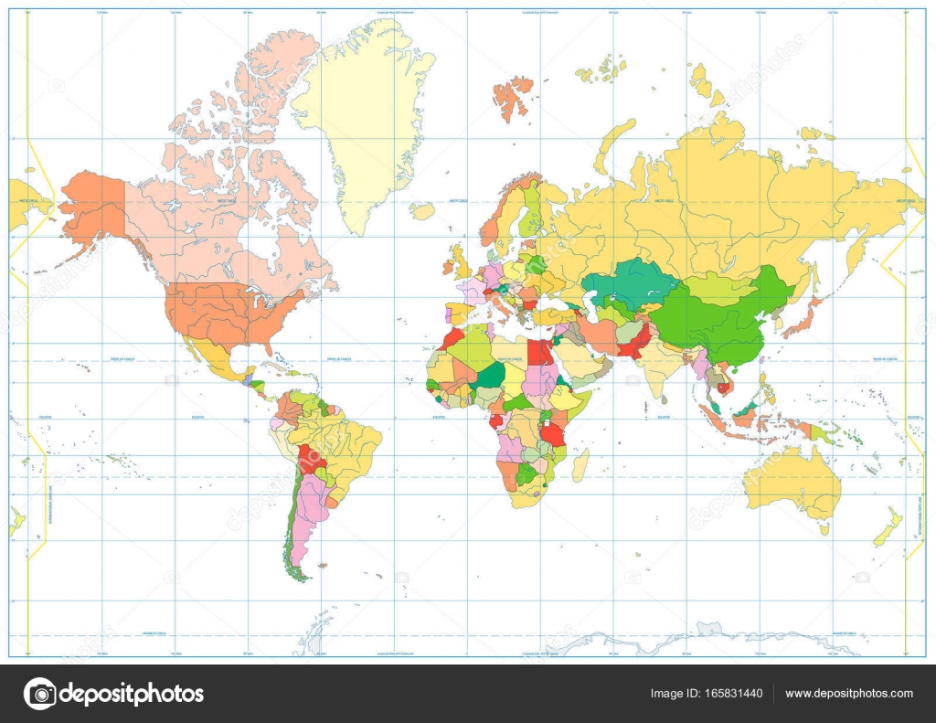 Political World map isolated on white. No text Stock Vector Image by ...