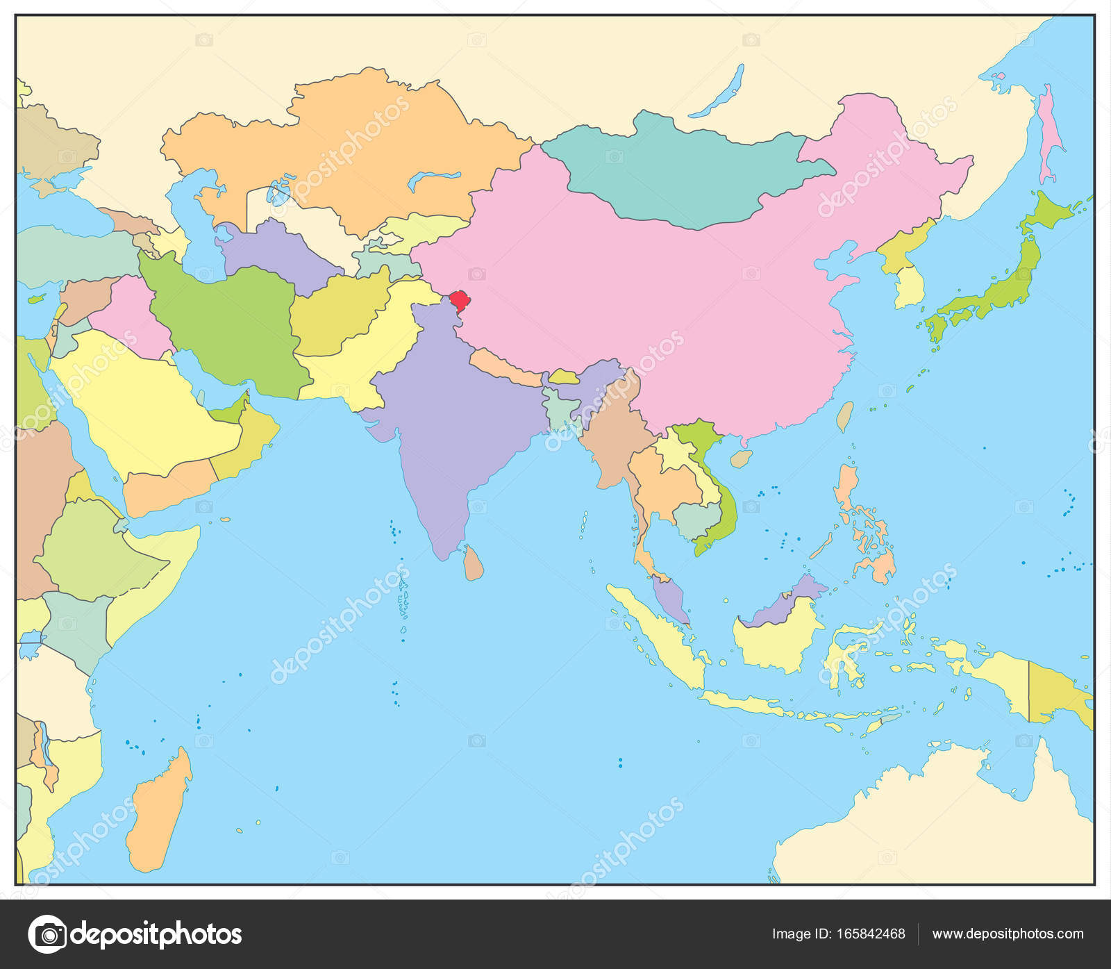 Blank Political Map Of South Asia Digital Vector British Isles Map,