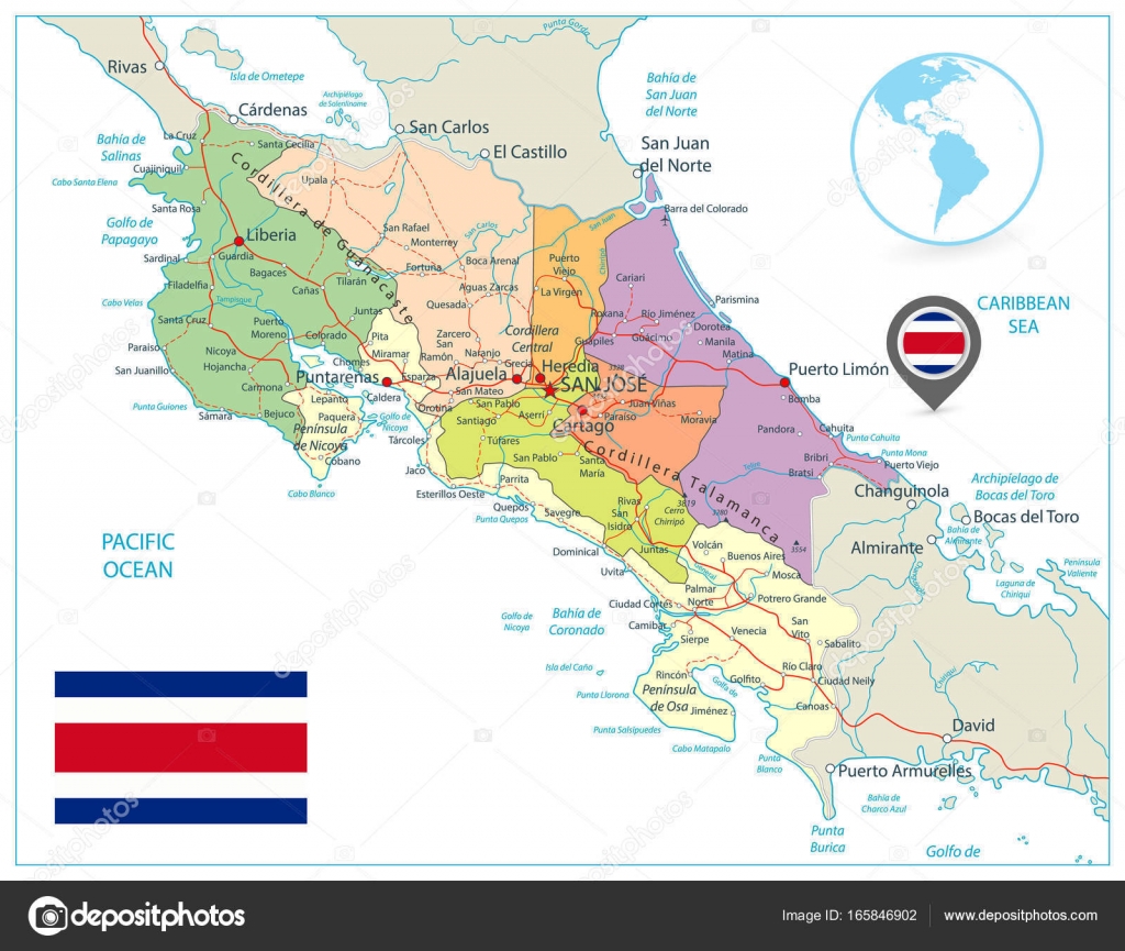 Costa Rica Physical Map