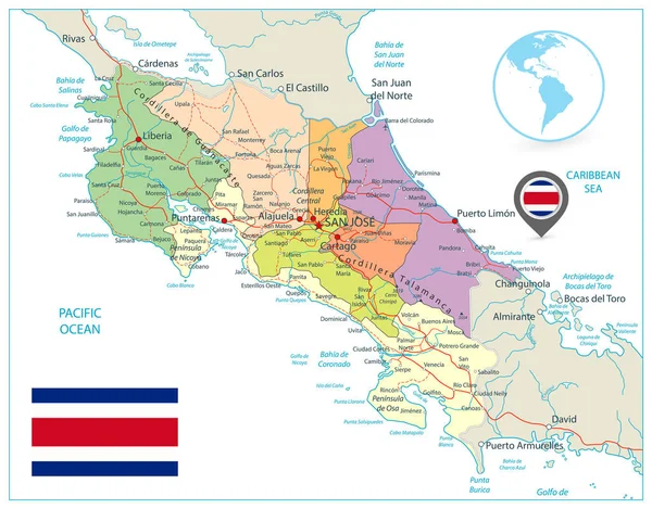 Costa rica region map Vector Art Stock Images | Depositphotos
