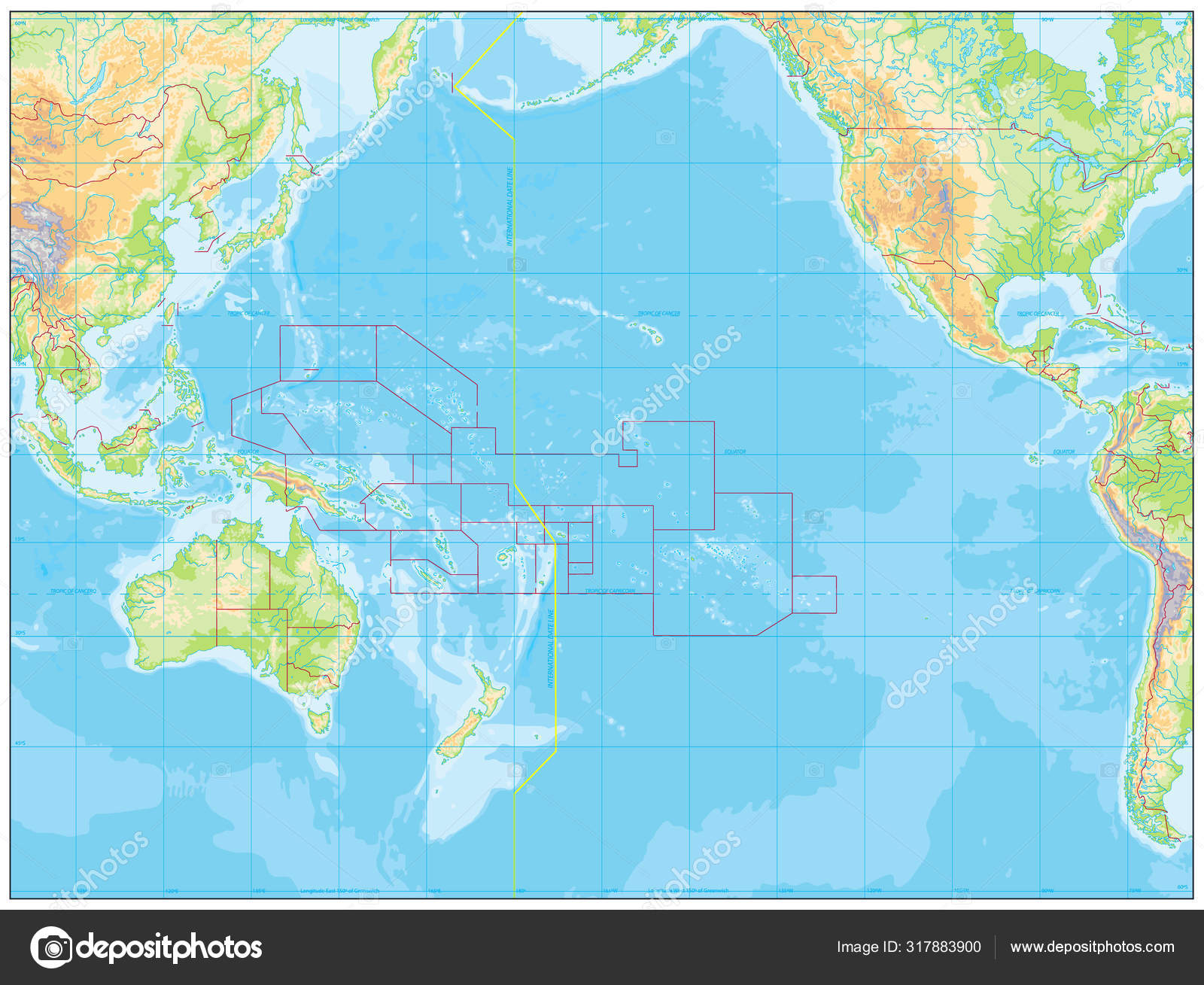 Kaart Van De Stille Oceaan Oude Kaart Van De Grote Oceaan In 1885