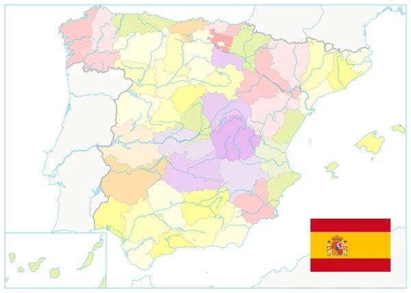 Detailed Political Map Spain Text All Elements Separated Editable ...