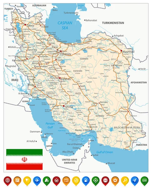 Highly Detailed Political Map Iran Image Contains Layers Outline ...