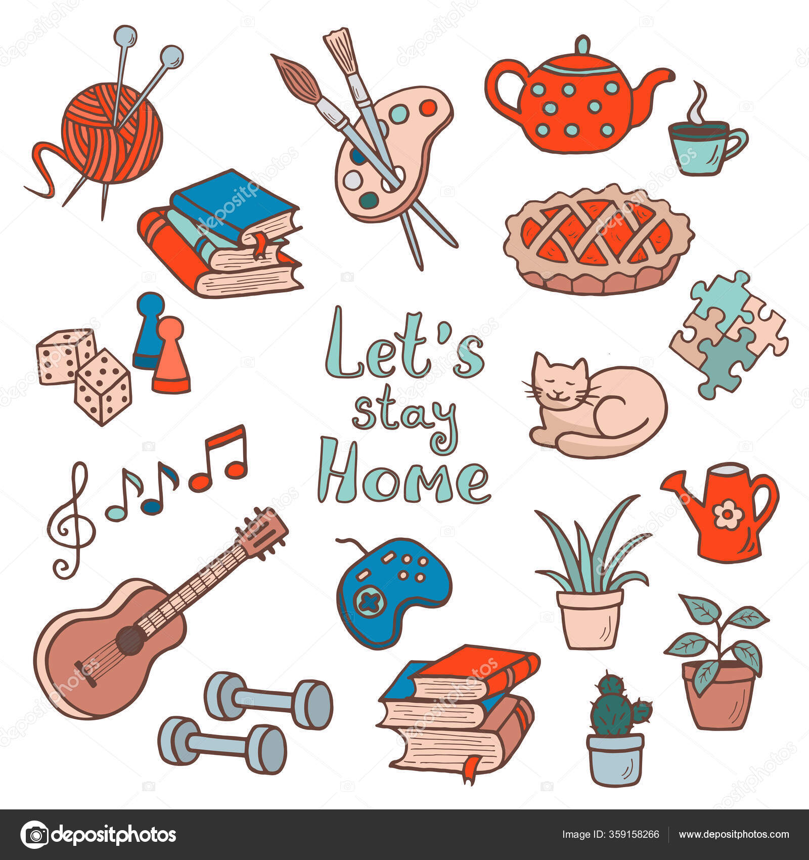 Hands Knitting Drawing