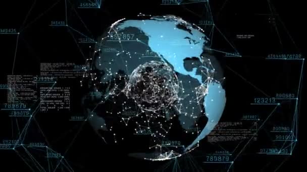 Global Business Network with Numbers rotating in Space. 3d seamless ...