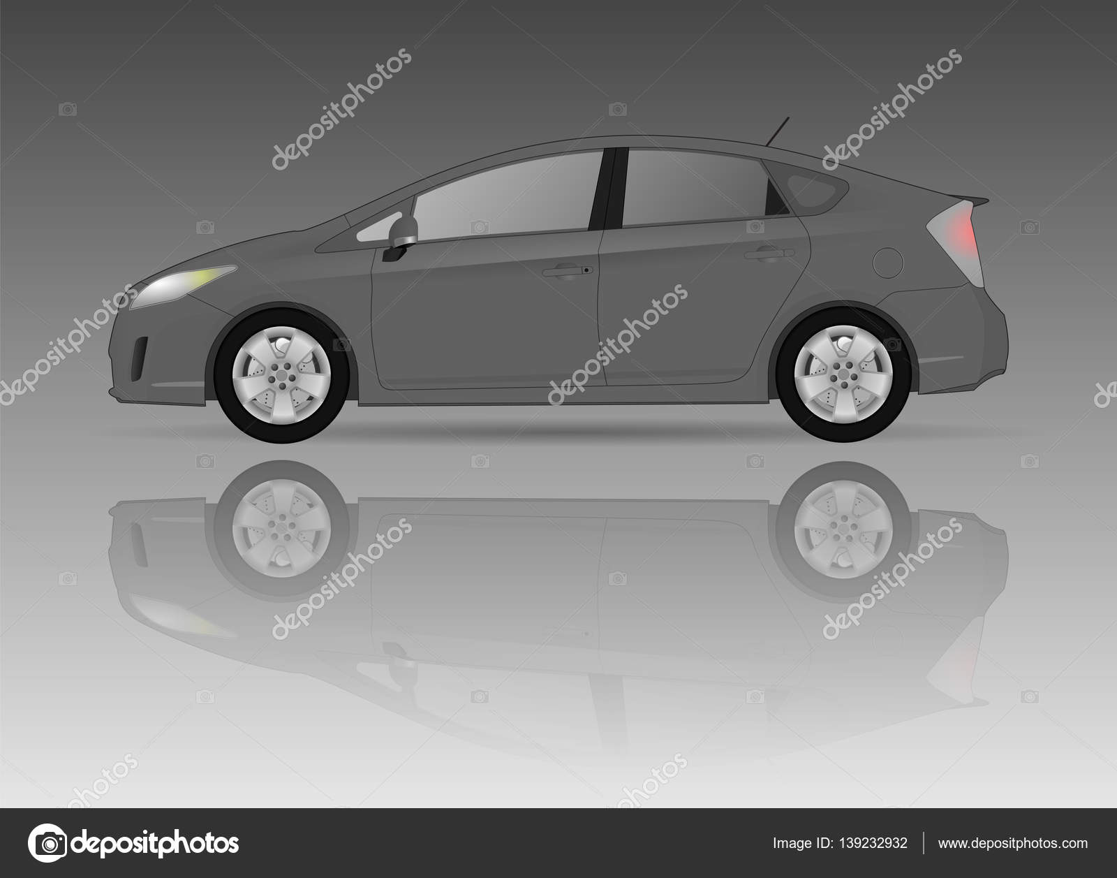Realistic model car isolated on background. Detailed drawing. Vector ...