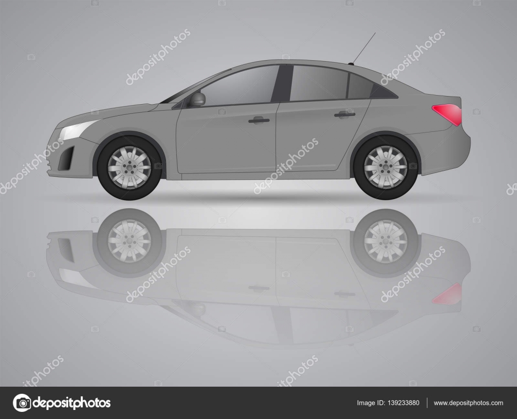 Realistic model car isolated on background. Detailed drawing. Vector ...