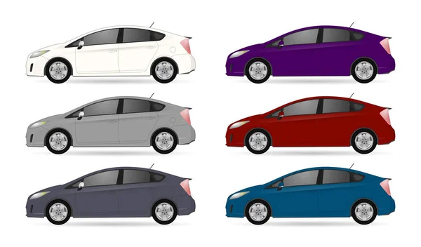 Set of different color car, realistic car models Stock Vector Image by ...