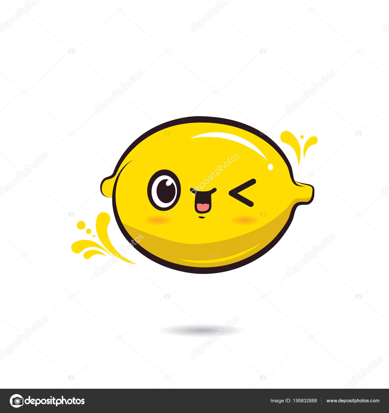 Cute Character Design Lemon Face Stock Vector Image by ©bsenva #195832888