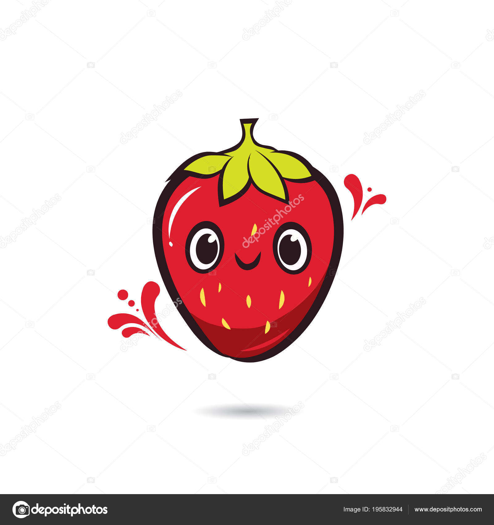 Cute Cartoon Strawberry Face