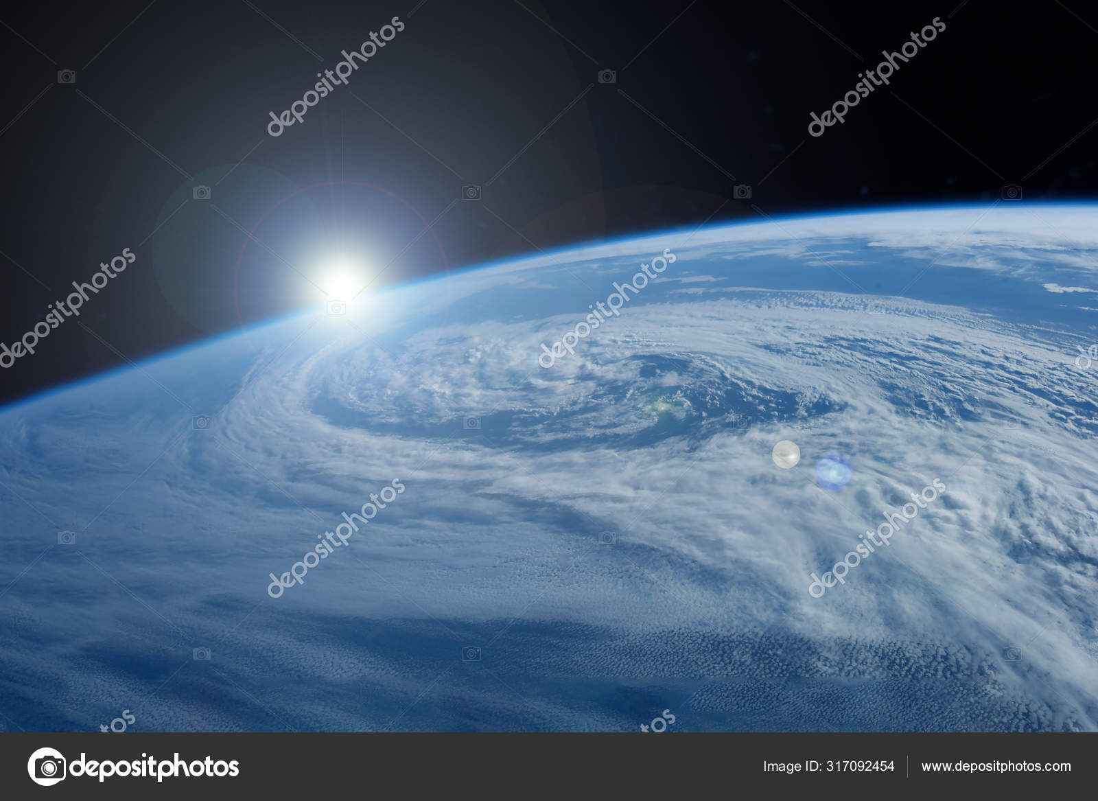A huge tornado, a cyclone from space. — Stock Photo © Arch88 #317092454