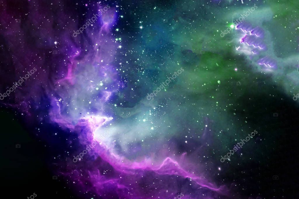 Hermosa nebulosa, espacio profundo. Con estrellas y nubes cósmicas. Elementos de esta imagen ...