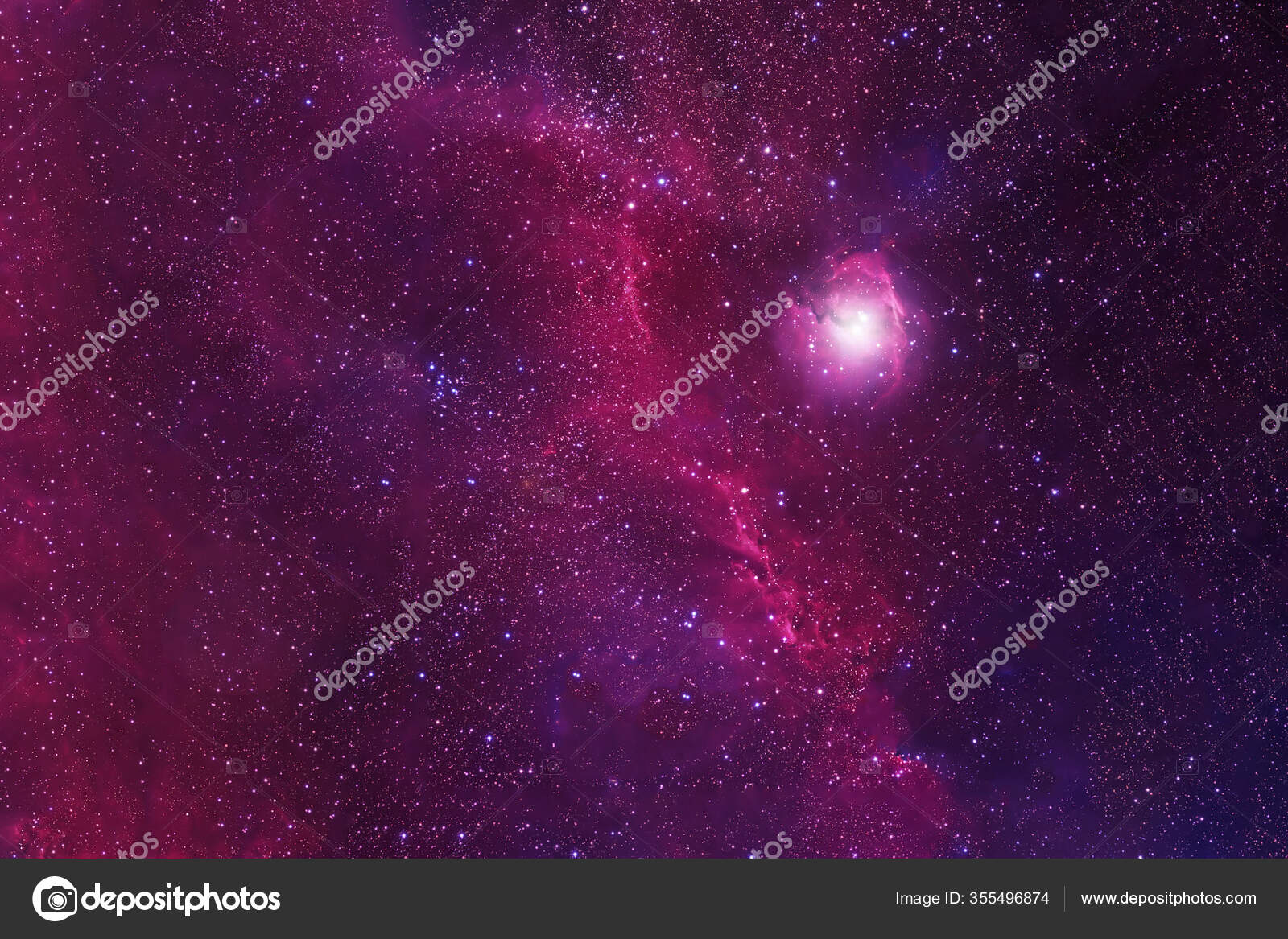 Beautiful Pink Cosmic Nebula Deep Space Elements Image Were Furnished ...