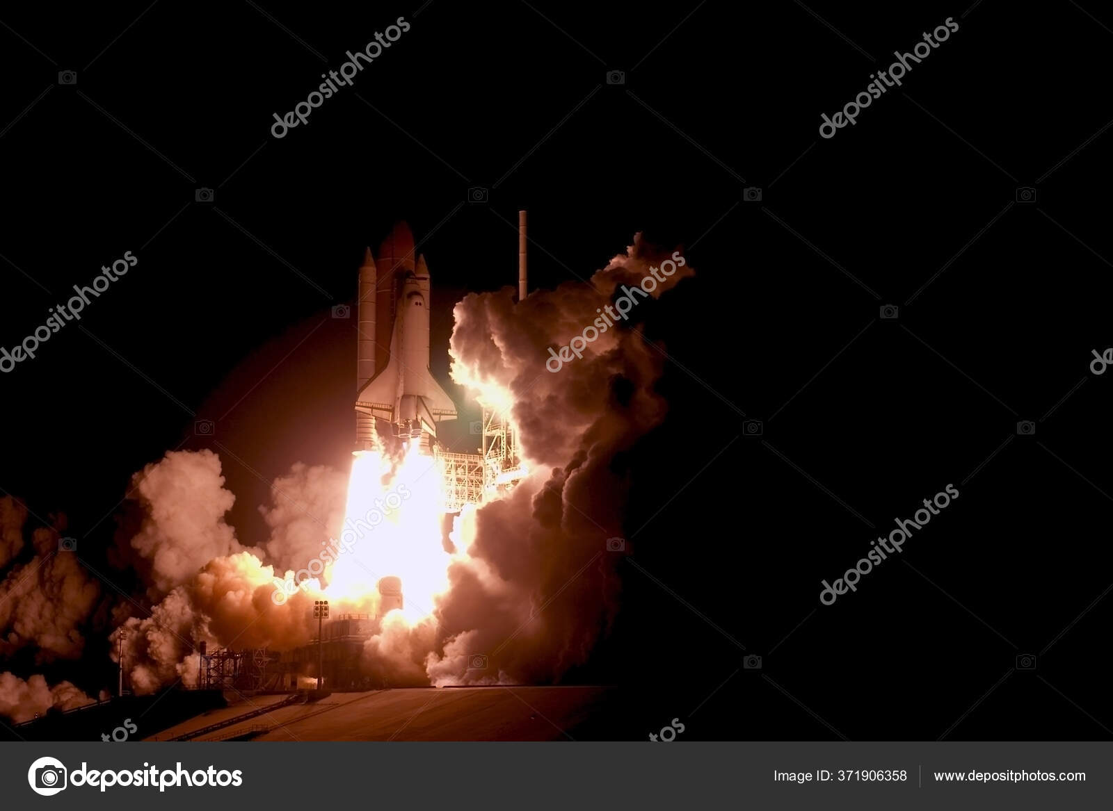 Launch Space Shuttle Sky Fire Smoke Elements Image Were Furnished Stock ...