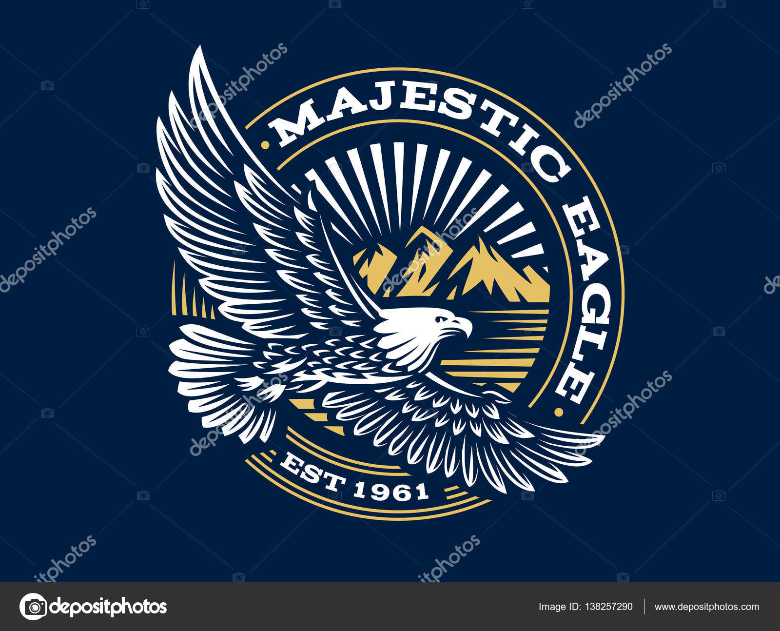 Eagle logo - vector illustration, emblem on dark background Stock ... Eagle logo - vector illustration, emblem on dark background Stock ...