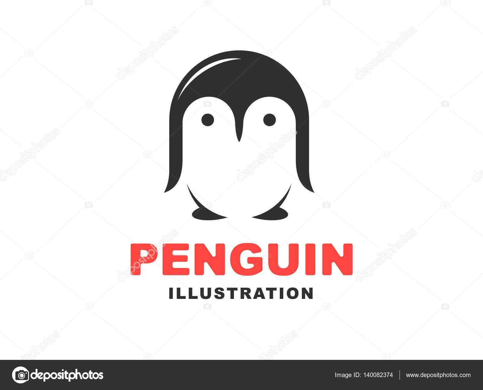 Penguin logo - vector illustration, emblem on white background Stock ...