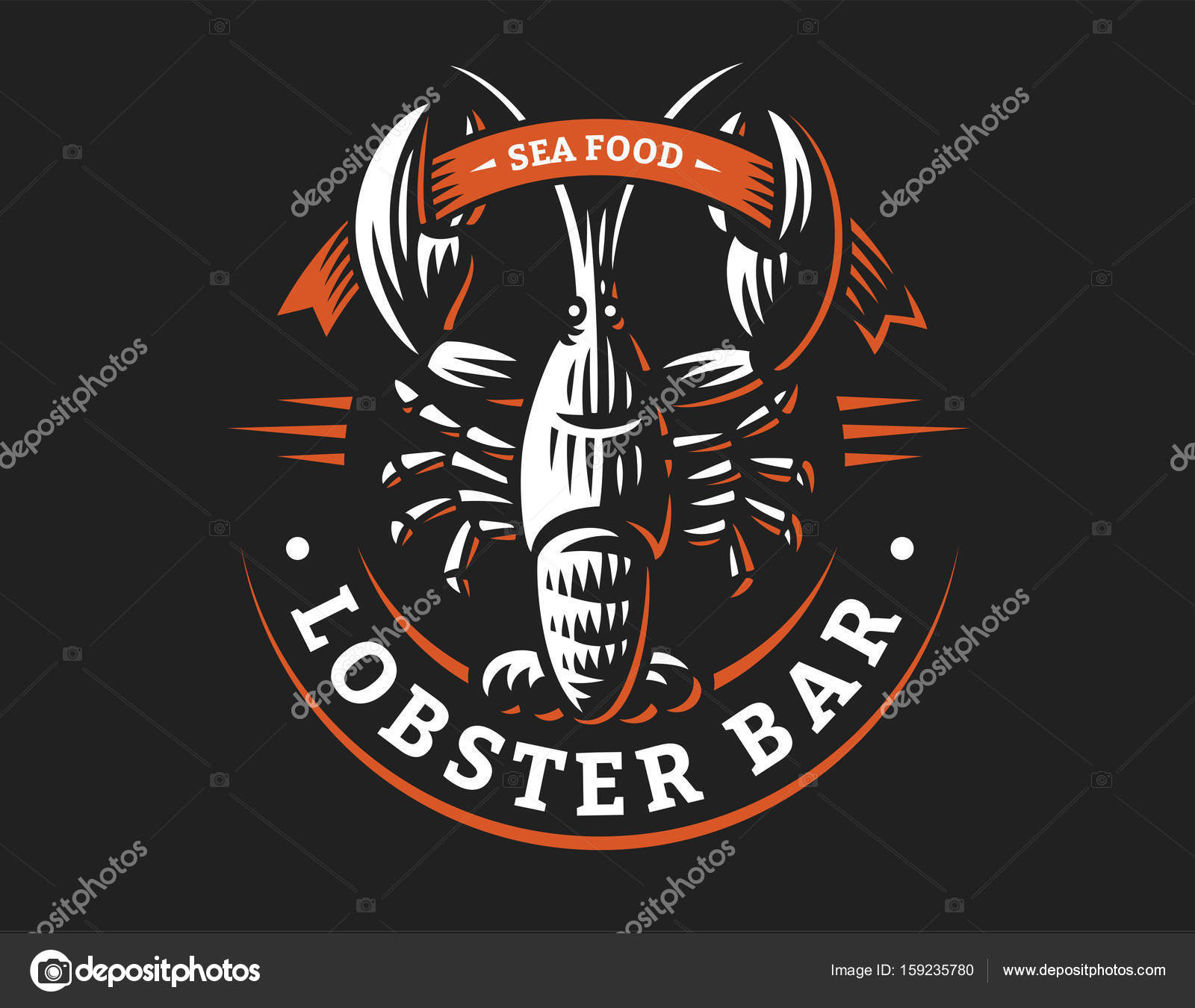 Lobster vector logo illustration. Crustacean in a vintage style Stock ...