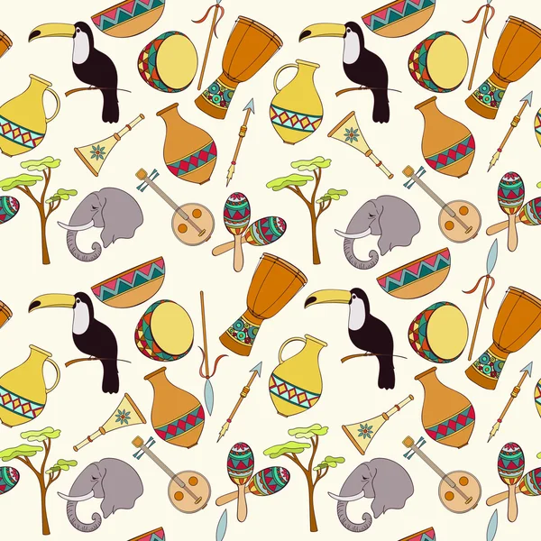 Hand-drawn seamless african pattern Stock Vector by ©mespilia #126413892