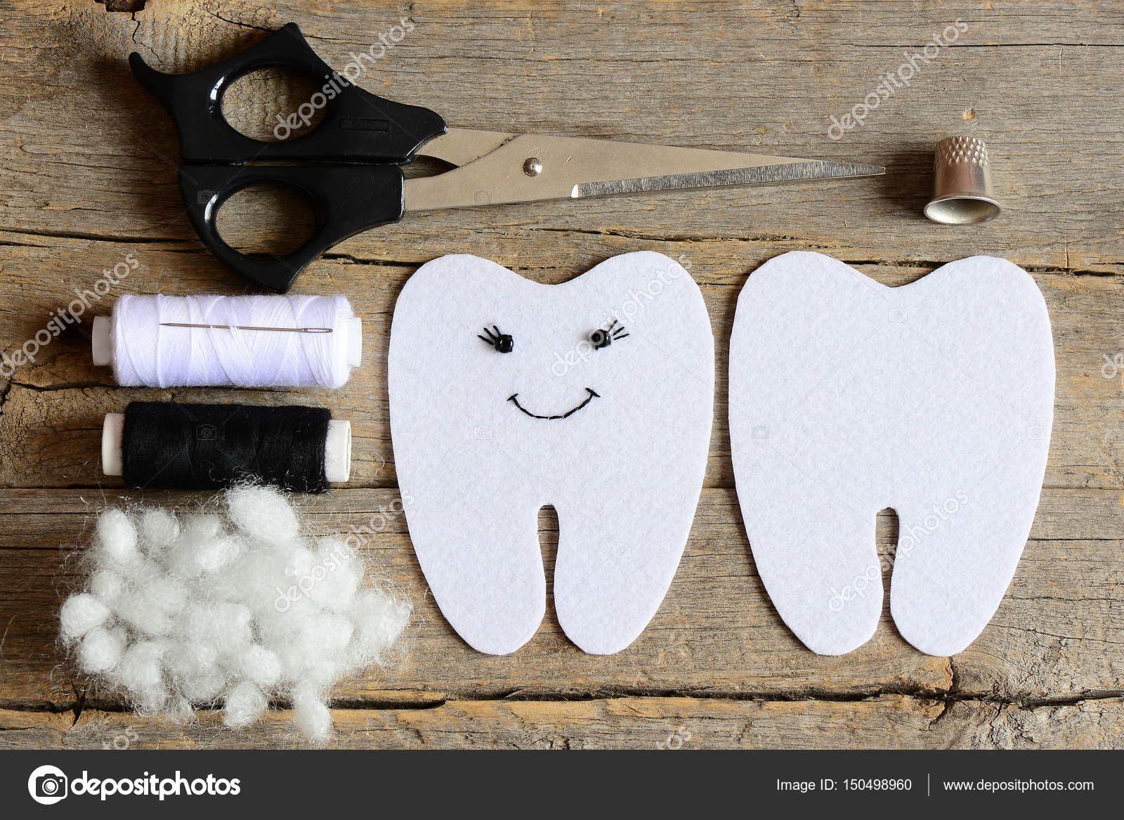 Making a felt tooth fairy. Step. Guide. On one side embroidered with ...