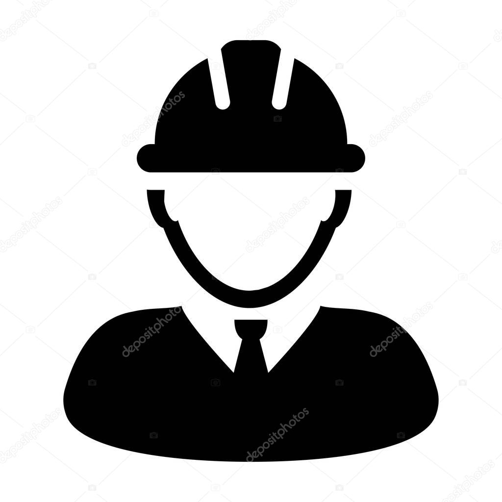 Construction Worker Icon - Vector Person Profile Avatar Pictogram ...