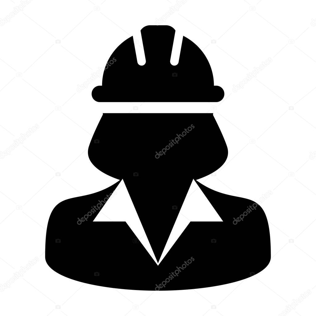 Woman Construction Worker Icon - Vector Person Profile Avatar Pictogram ...