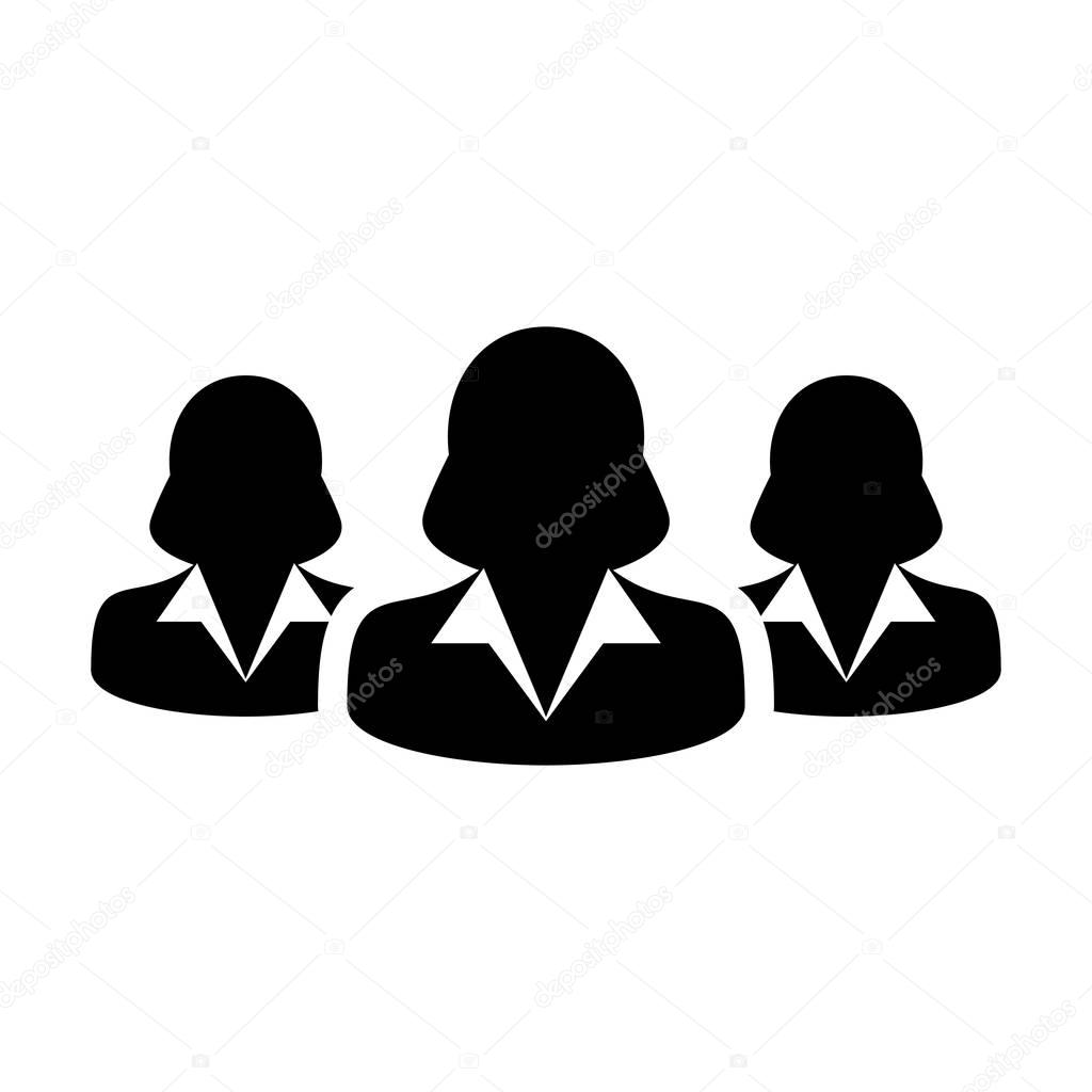 Women Team Icon Vector User Group of People Glyph Pictogram ...