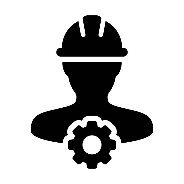 Service Icon Vector Female Person Worker Avatar Profile with Gear Cog ...