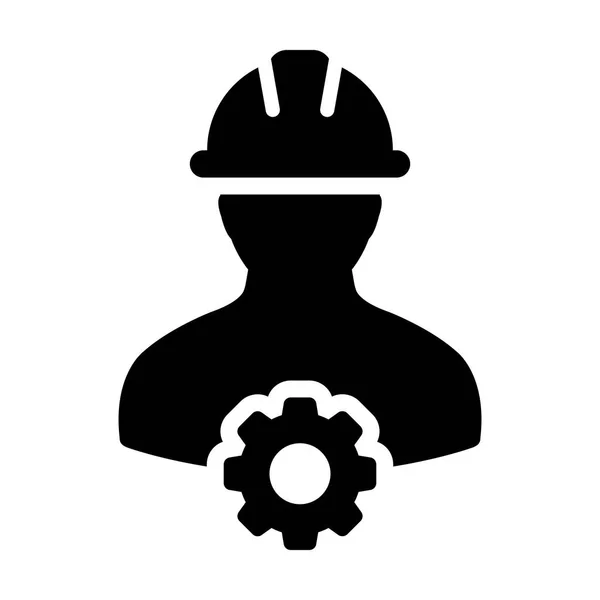 Service Icon Vector Female Person Worker Avatar Profile with Gear Cog ...