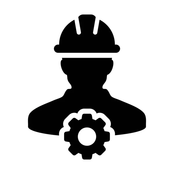 Service Icon Vector Female Person Worker Avatar Profile with Gear Cog ...