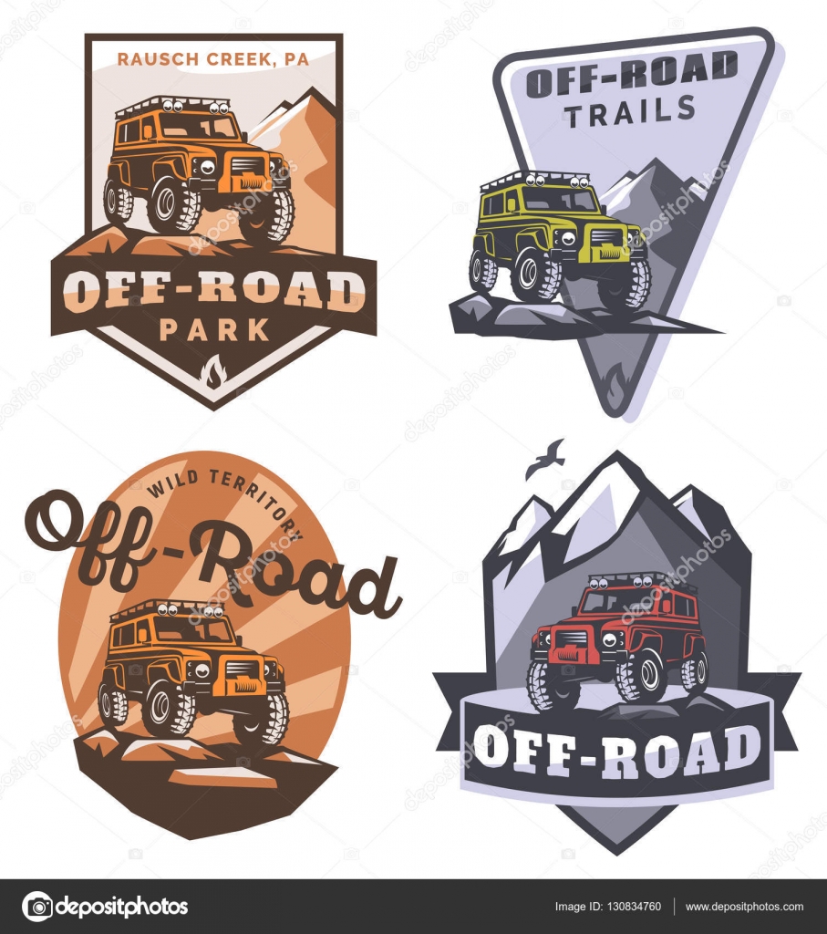 Set of off-road suv car logo, emblems and badges. Stock Vector Image by ...