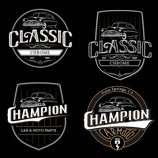 Classic muscle car emblems, badges and icons. Car logo. Stock Vector ...