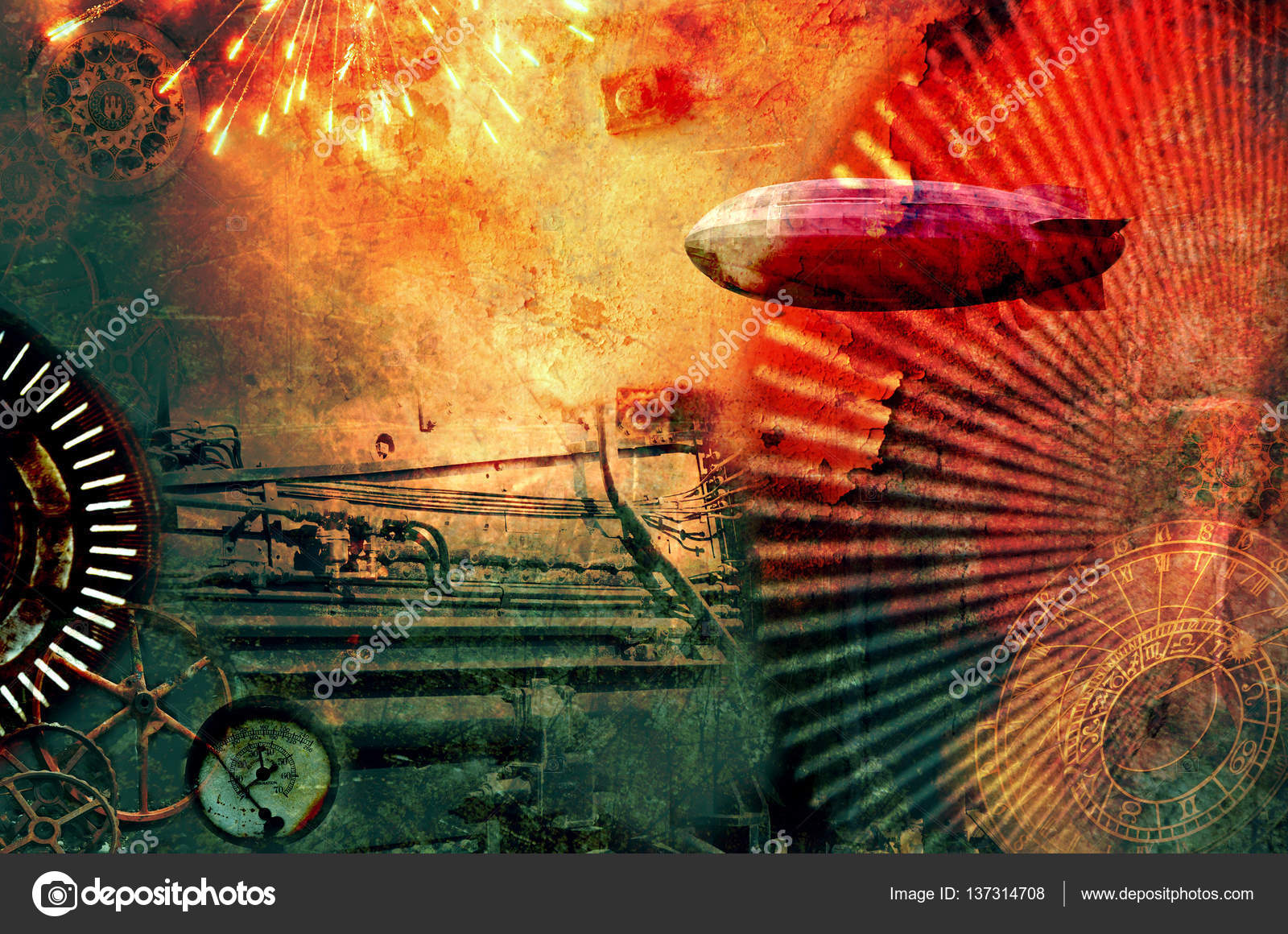 Vintage steampunk design background — Stock Photo © KHBlack #137314708