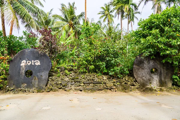 Talietumu pr Kolo Nui, archaeological site in Uvea or Wallis island ...